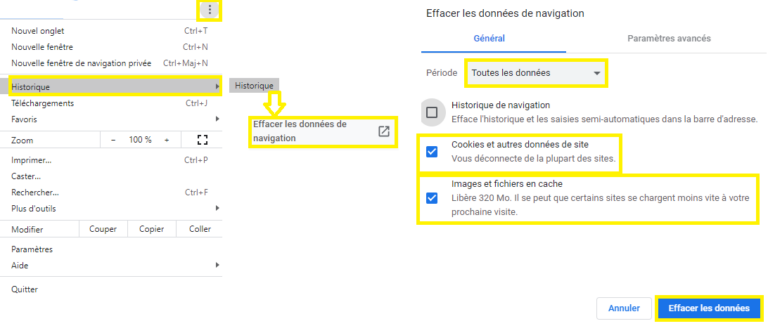 Vider le cache de son navigateur – Sites web dans l'académie de Versailles